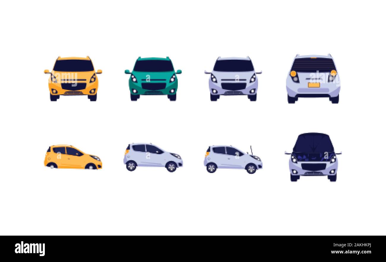 Cars set design, Automobile auto transportation vehicle transport wheel ...