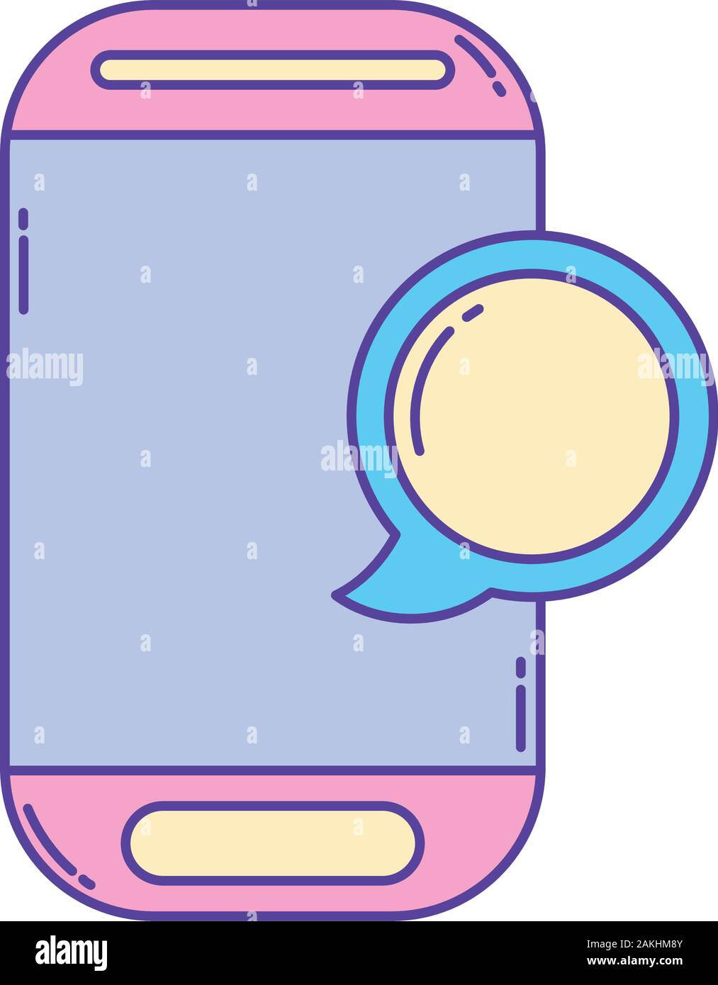 smartphone talk bubble , phone fill and line vector illustration Stock ...