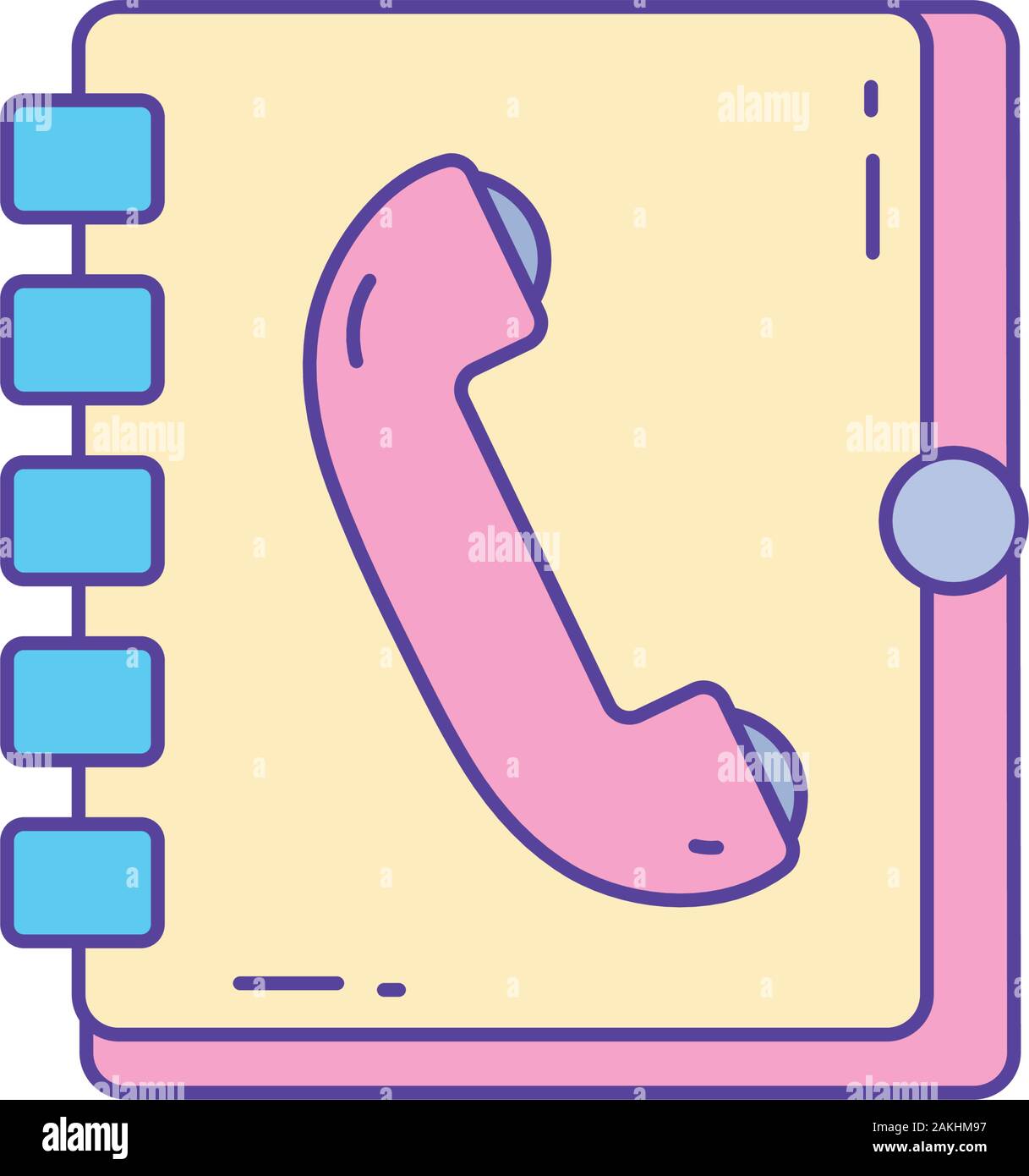 address book telephone , phone fill and line vector illustration Stock ...