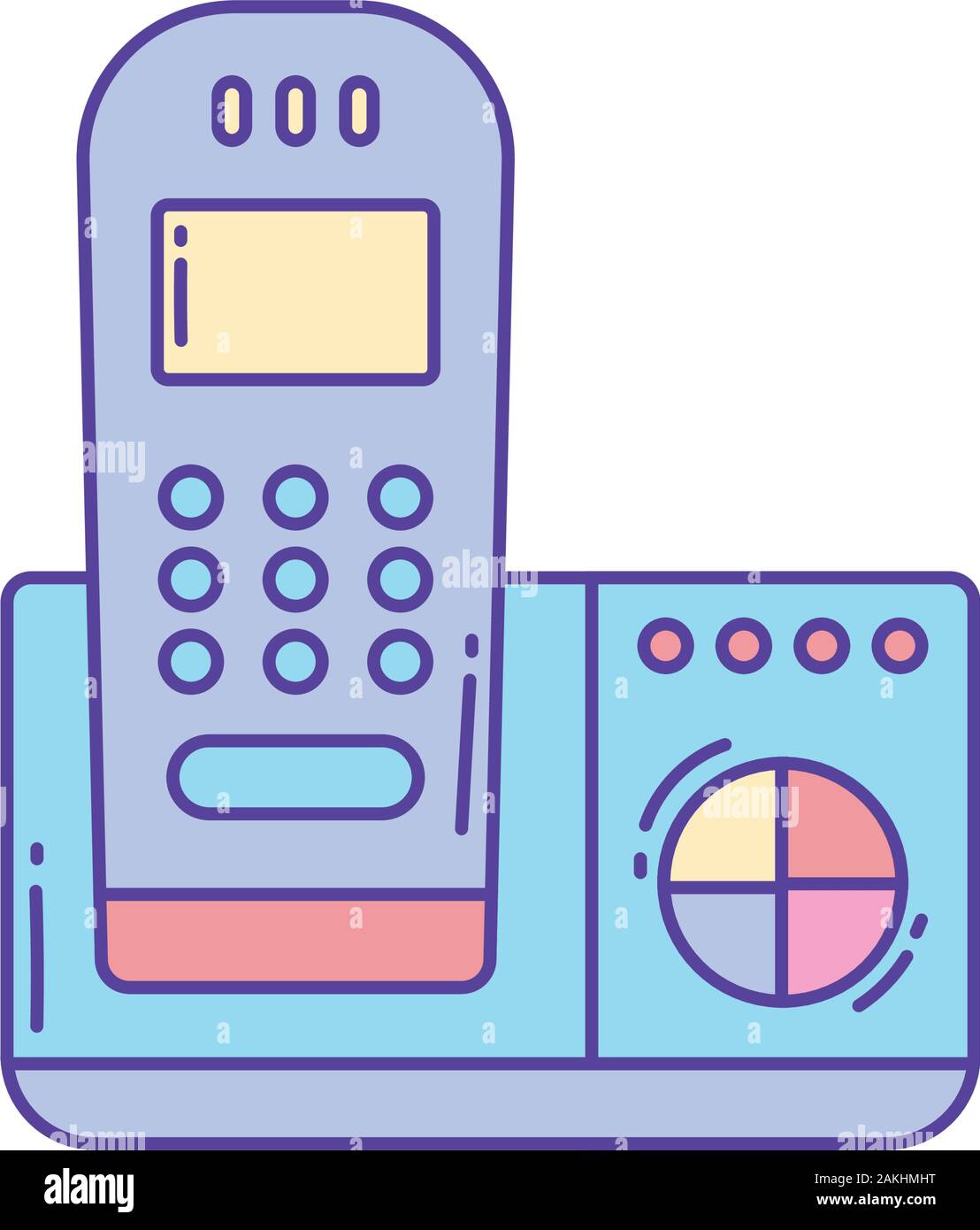 wireless telephone charger , phone fill and line vector illustration ...