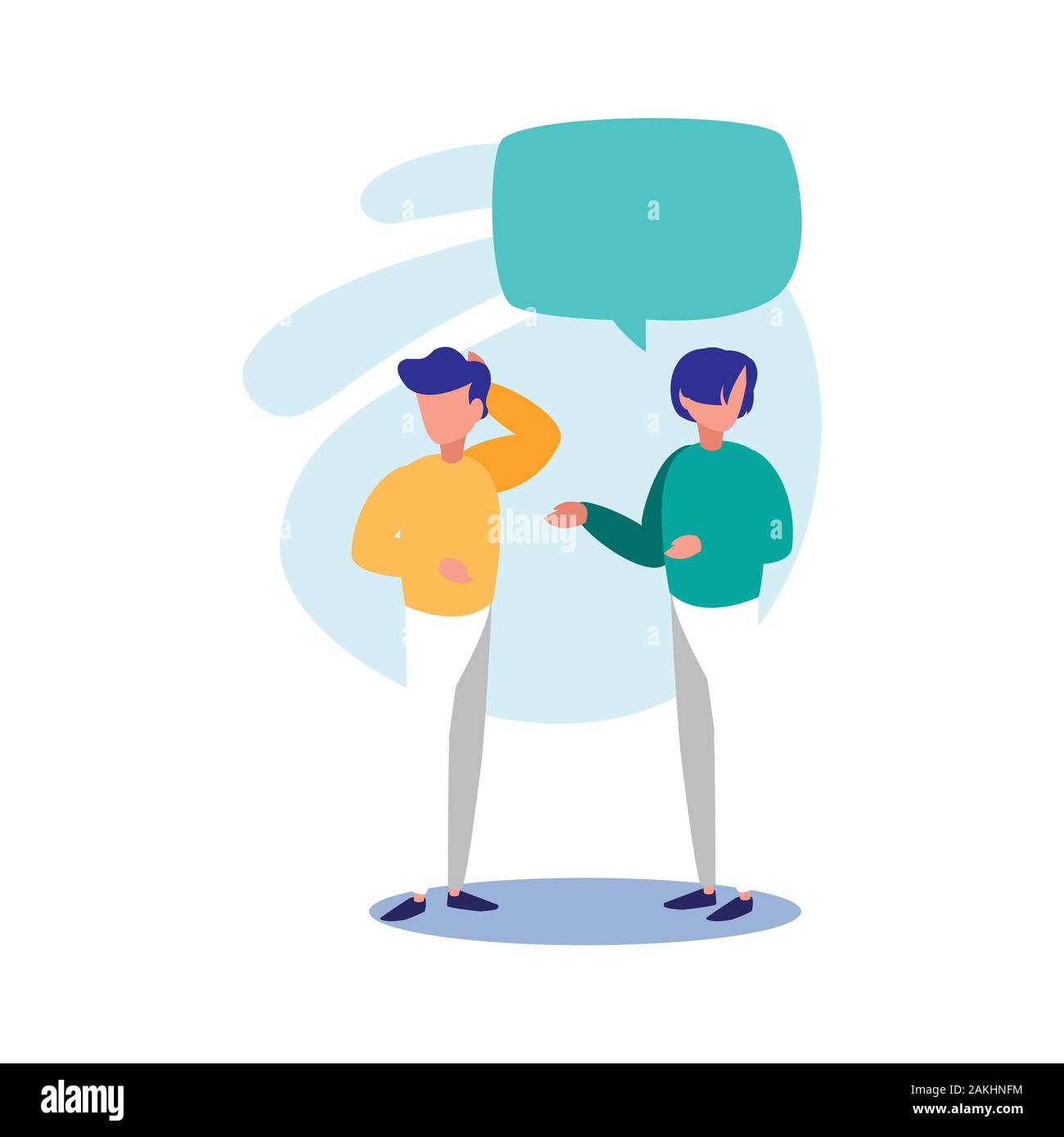 men with communication bubble design, Message discussion conversation ...