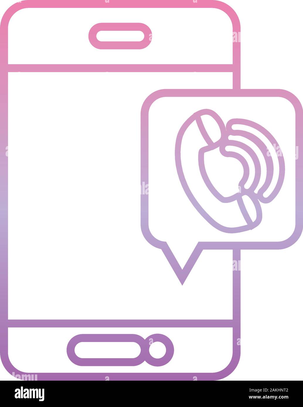 smartphone digital call , phone gradient icon vector illustration Stock ...