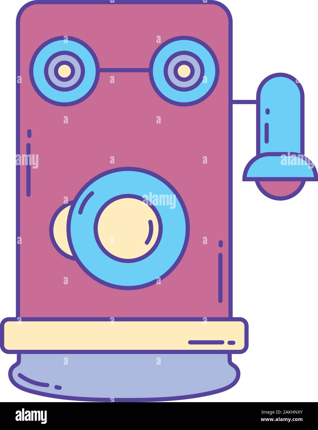 old telephone , phone fill and line vector illustration Stock Vector ...