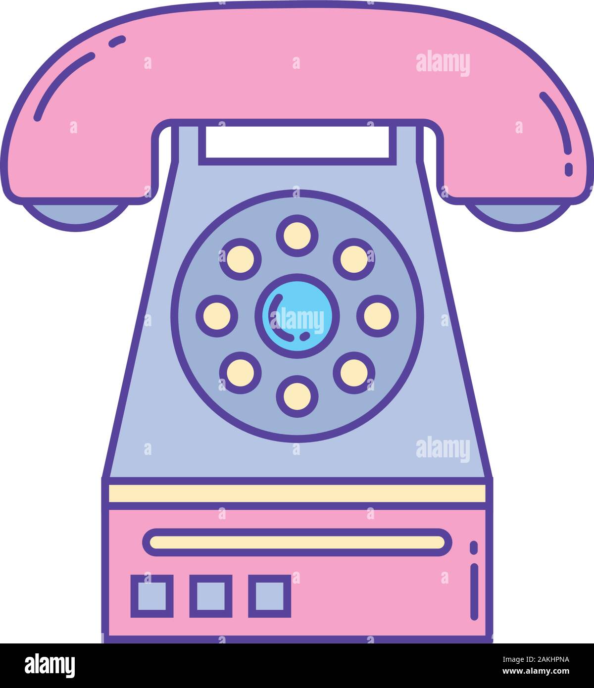 retro telephone , phone fill and line vector illustration Stock Vector ...