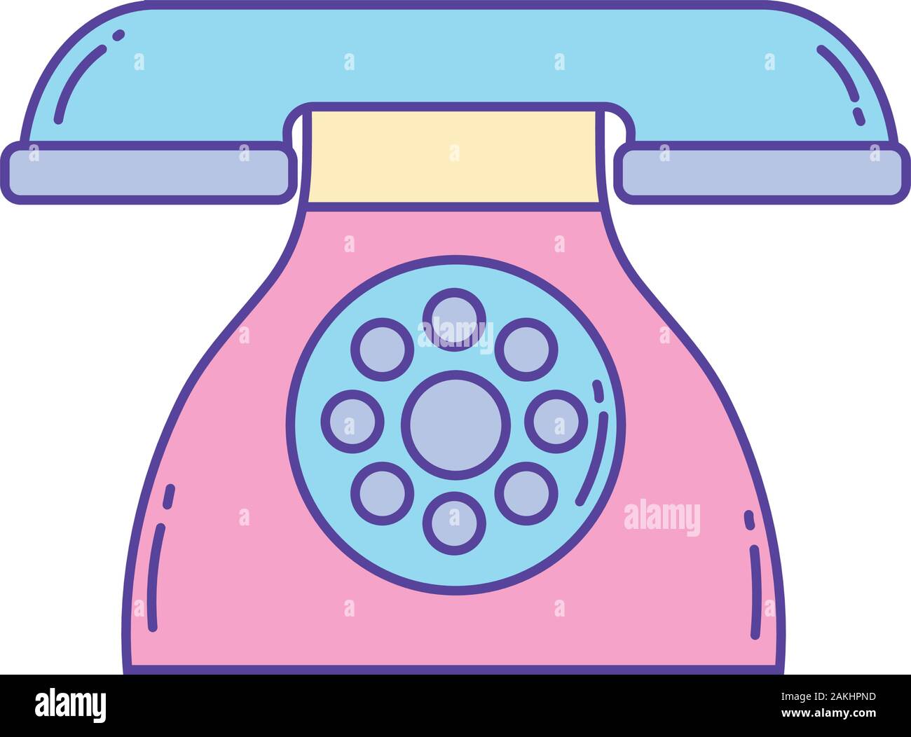 dial operated telephone , phone fill and line vector illustration Stock ...