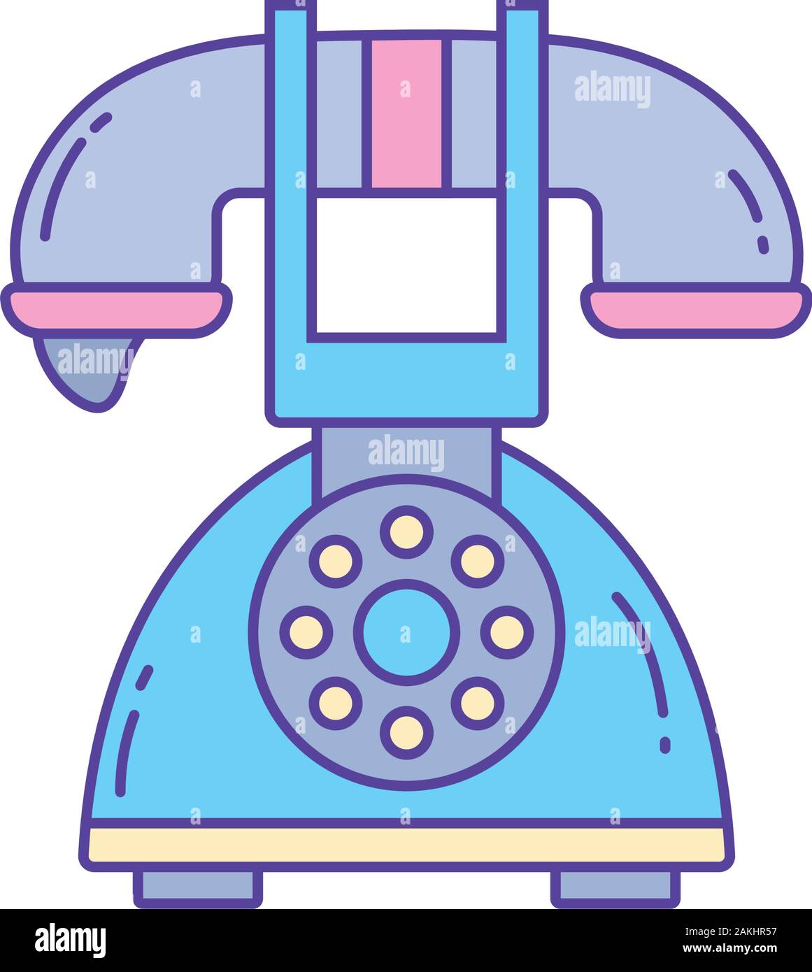 old telephone , phone fill and line vector illustration Stock Vector ...
