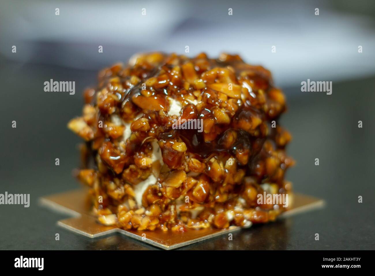 A closeup mocha cake background Stock Photo - Alamy