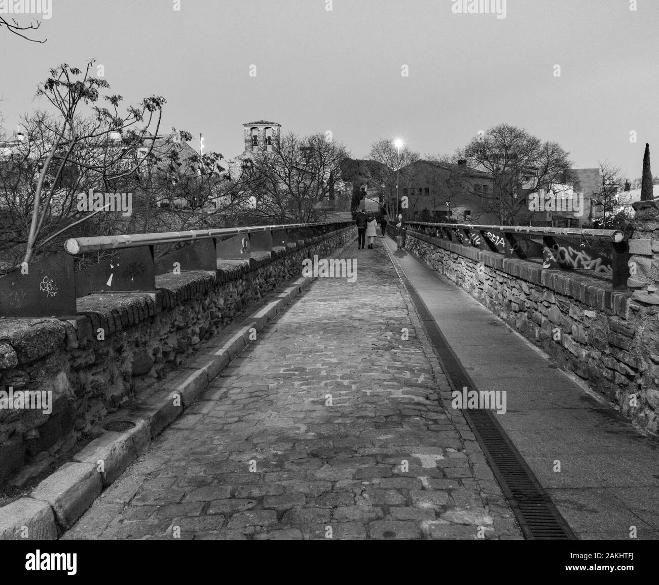 Medieval churches at sunset with their beautiful bridges Stock Photo ...