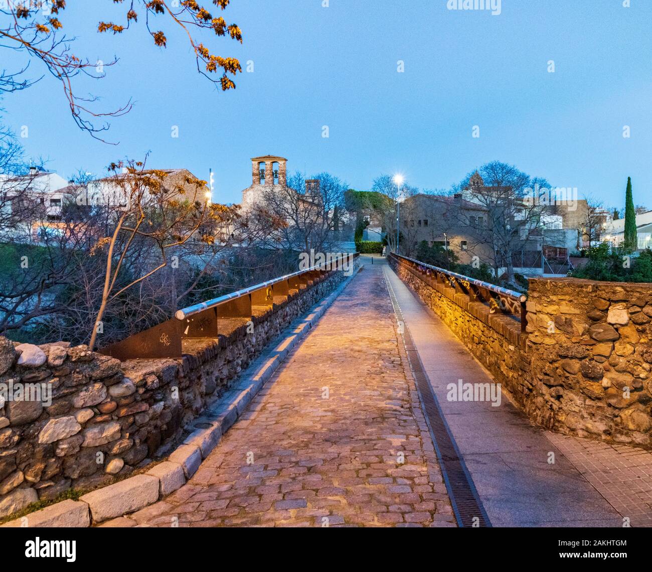 Medieval churches at sunset with their beautiful bridges Stock Photo ...
