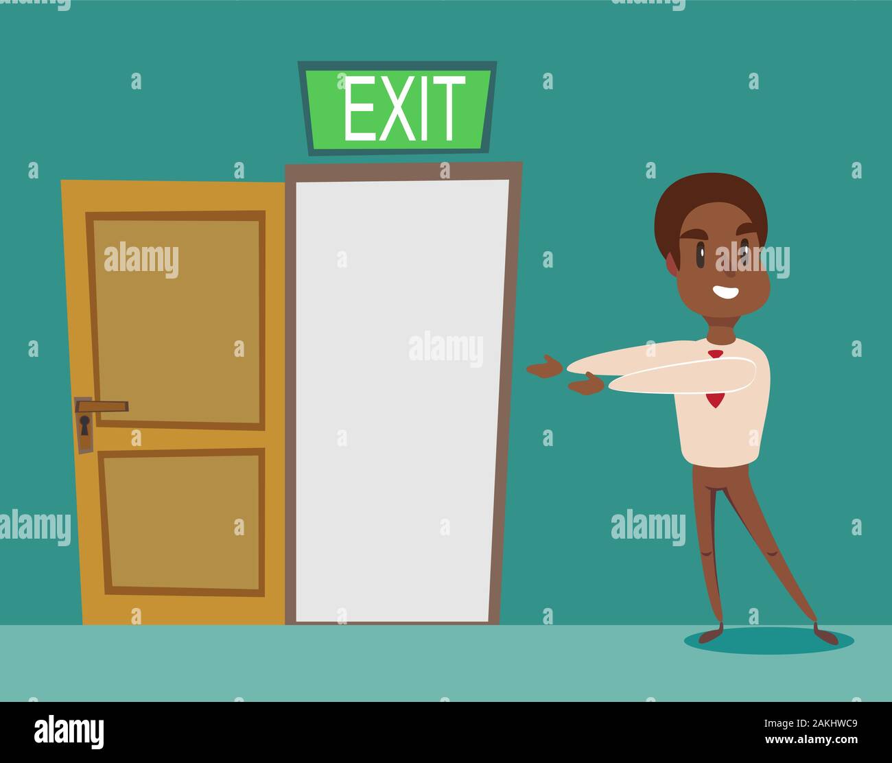 Man pointing with the the way out Stock Vector Image & Art - Alamy