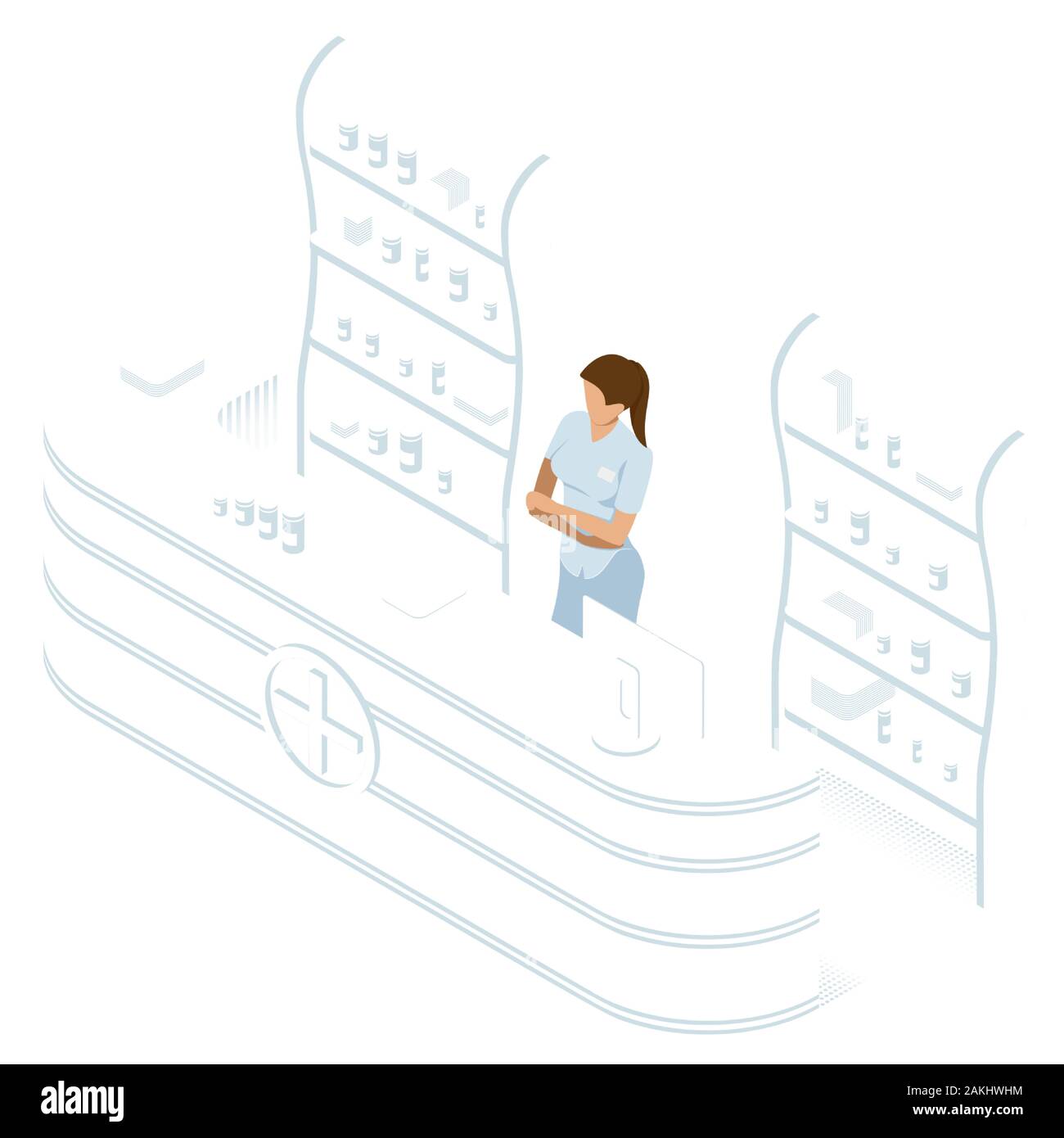 Pharmacist with patient Stock Vector Images - Alamy