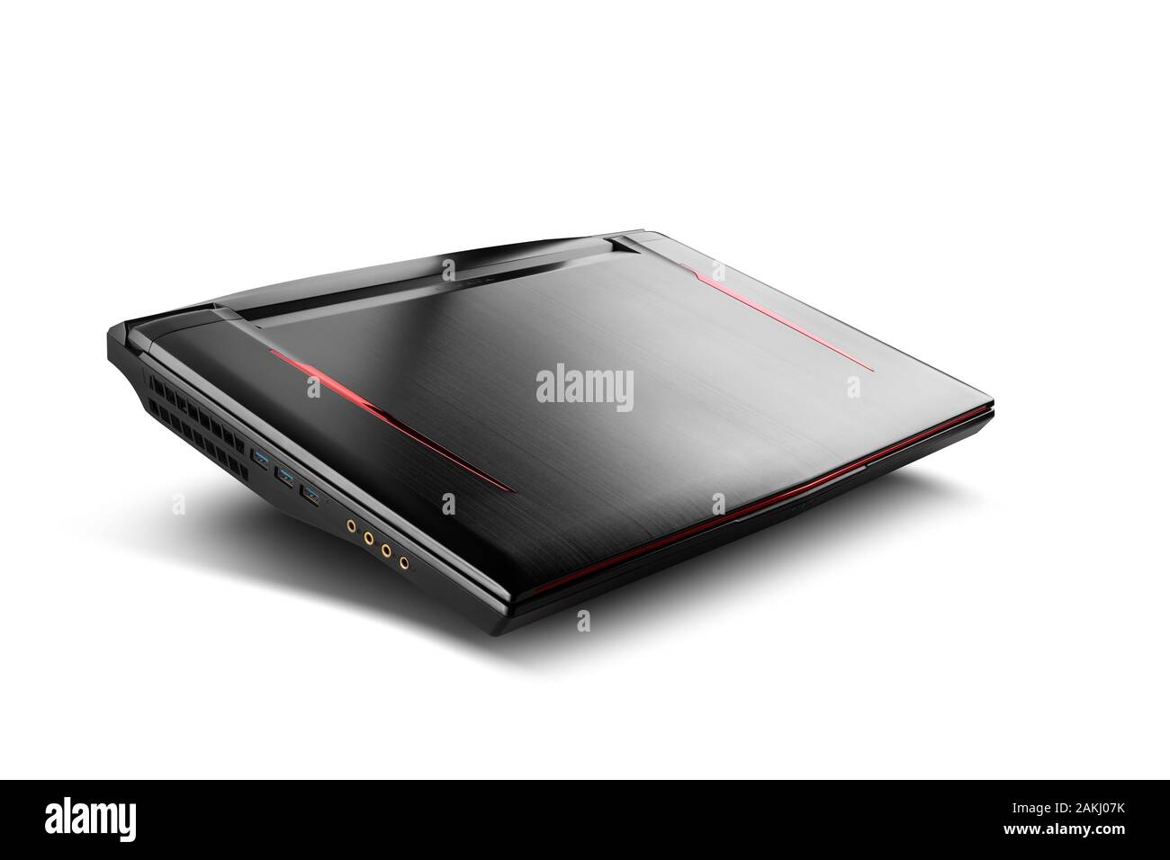 Front view of gaming laptop on white isolated background. Laptop ...