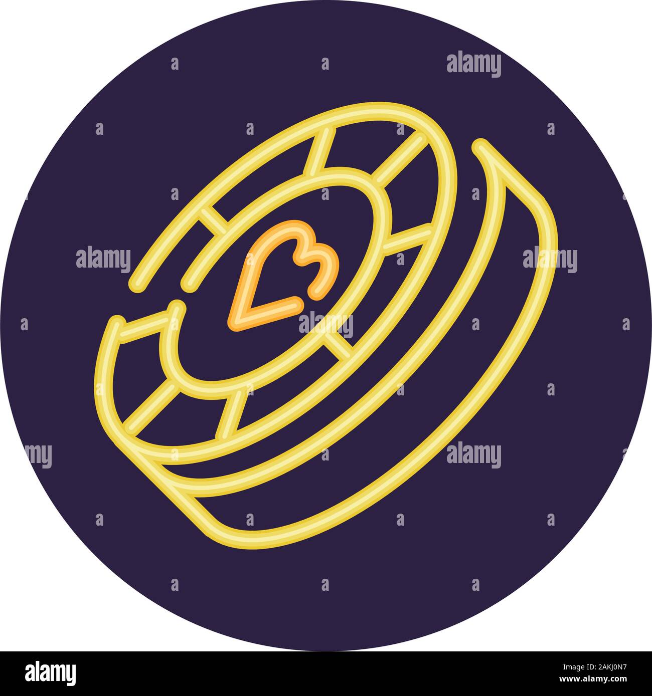 Neon chip inside black circle design, Decoration advertising light lamp ...