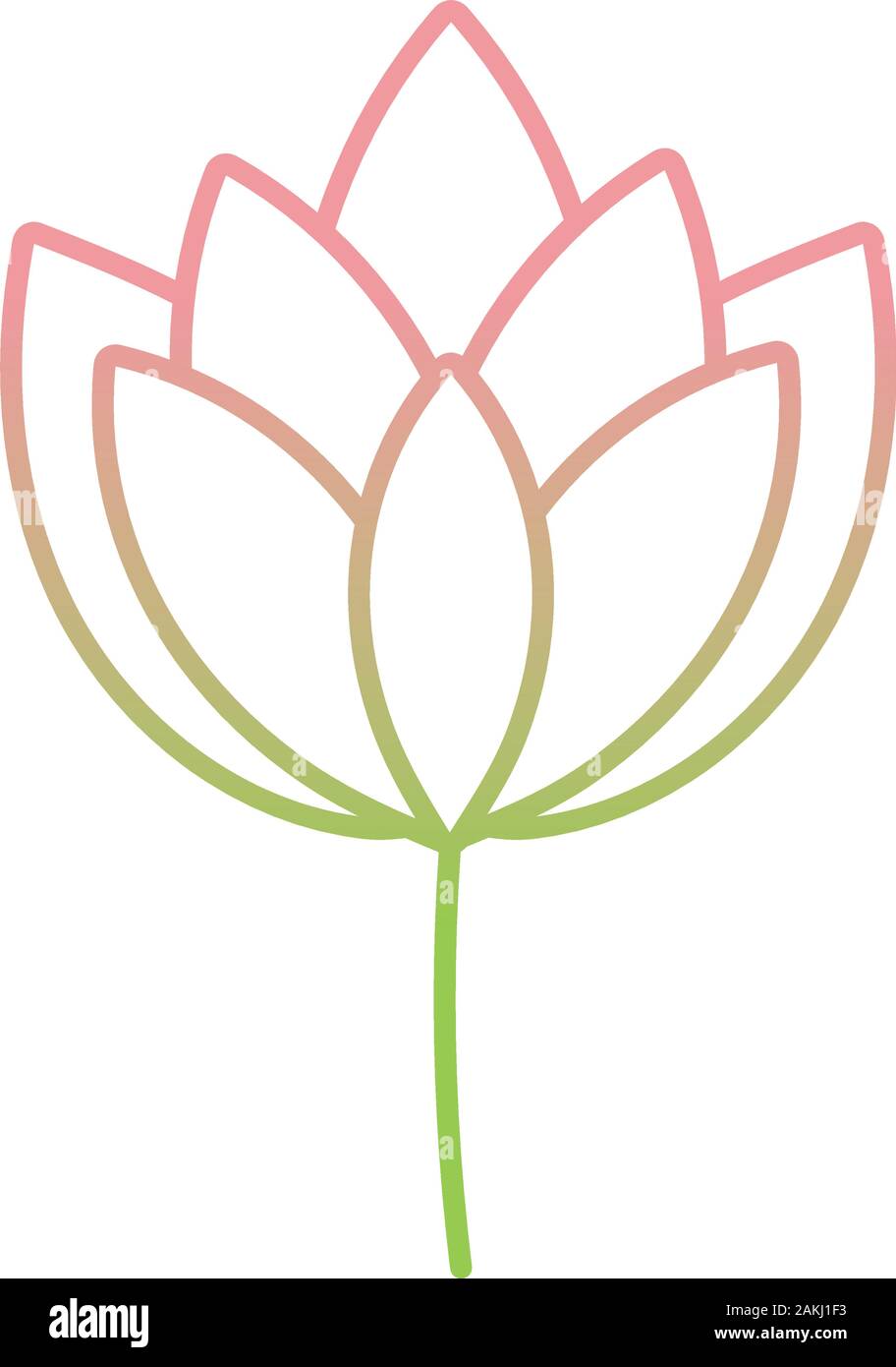 flower stem leaves nature plant gradient icon vector illustration Stock ...