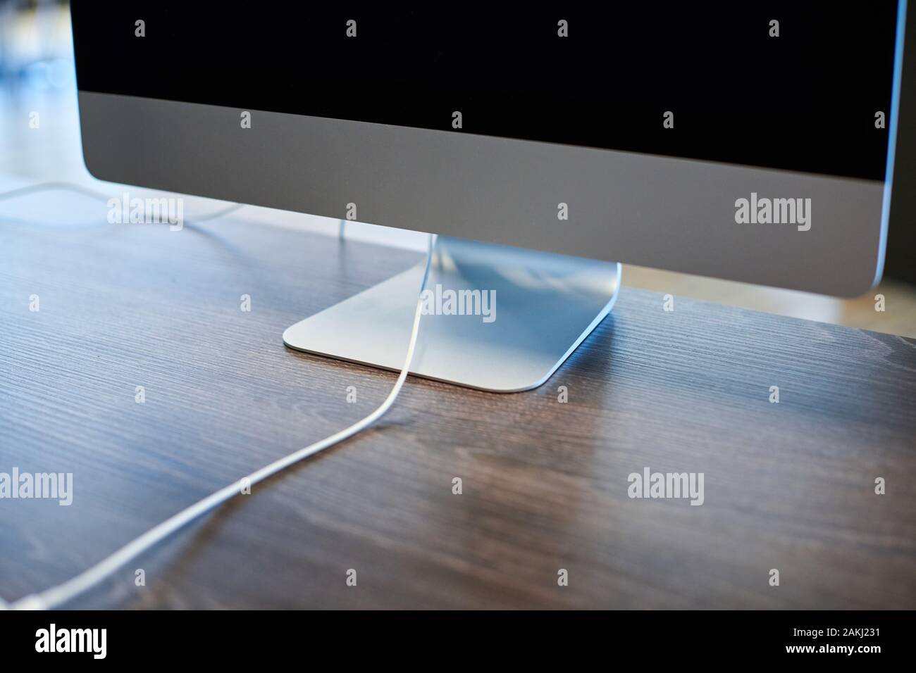 Modern computer monitor. Monitor for workplace in office. New hardware ...