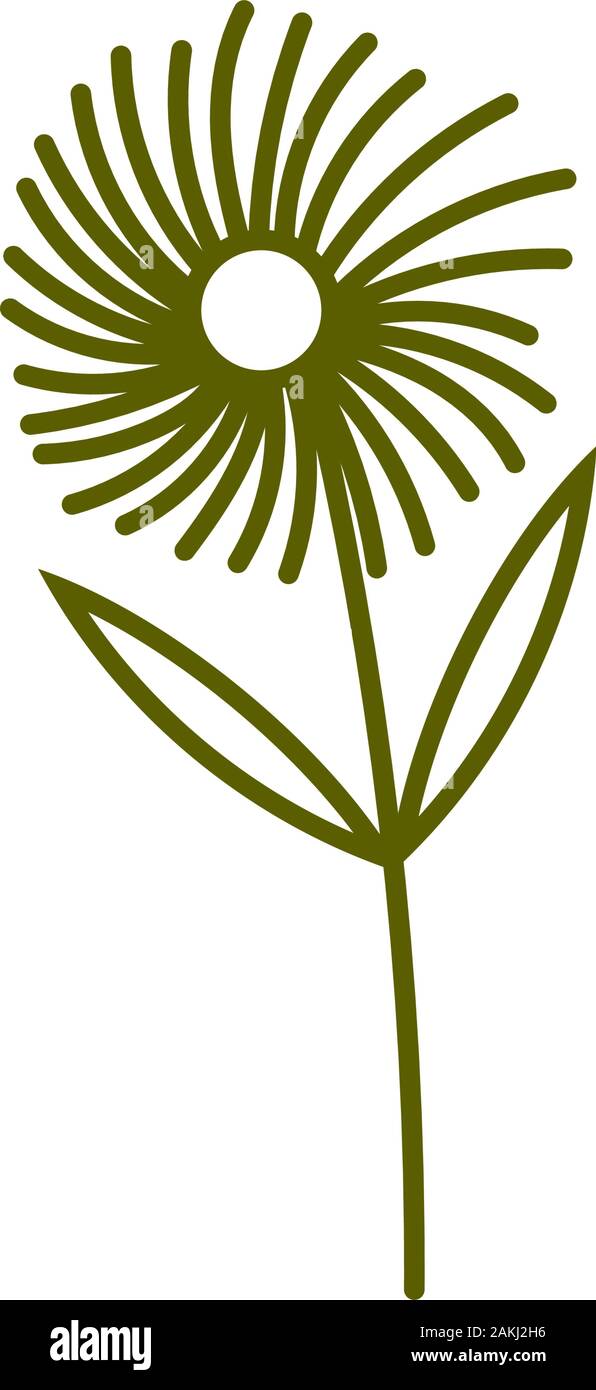 flower stem botany nature plant line style vector illustration Stock ...