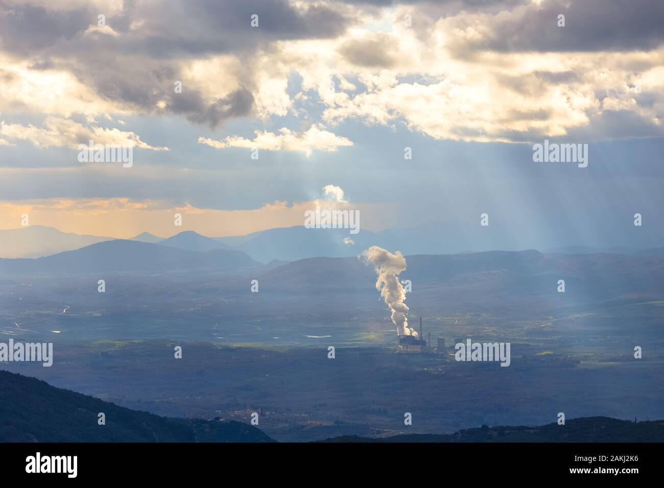 Megalopolis power plant in Arcadia, Greece producing electricity for ...