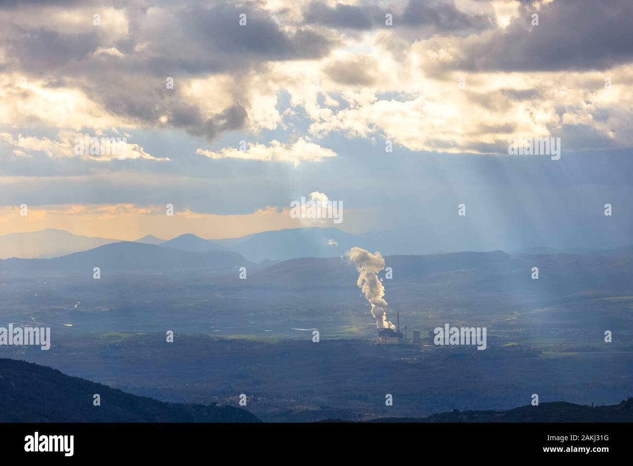 Megalopolis power plant in Arcadia, Greece producing electricity for ...