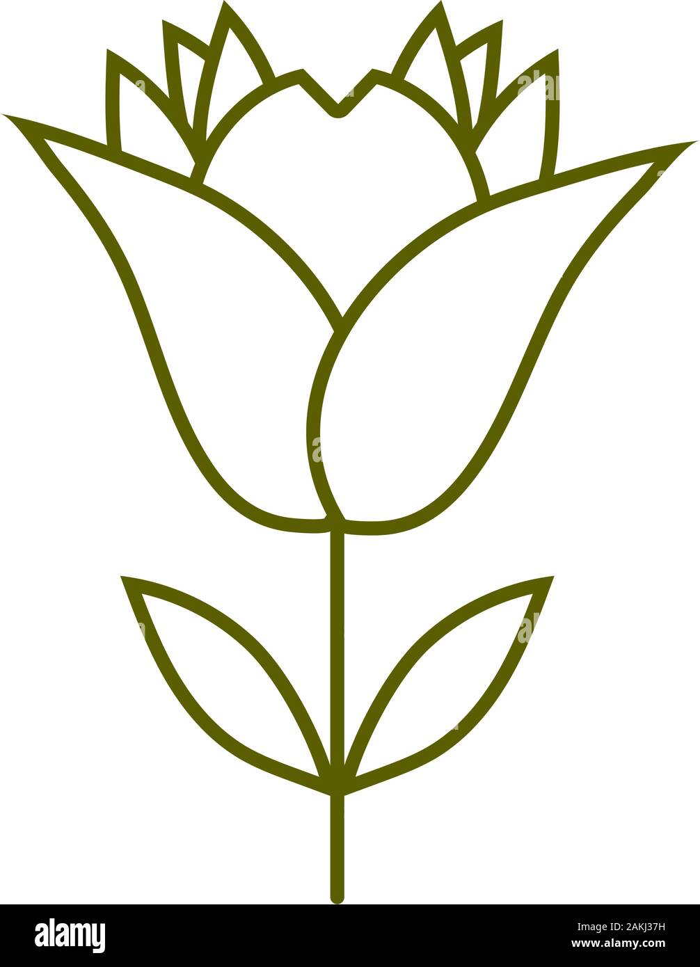 flower stem botany nature plant line style vector illustration Stock ...