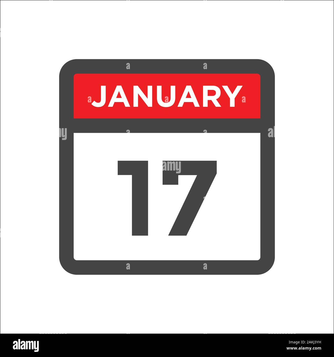 January 17 calendar icon w day of month Stock Vector Image & Art - Alamy