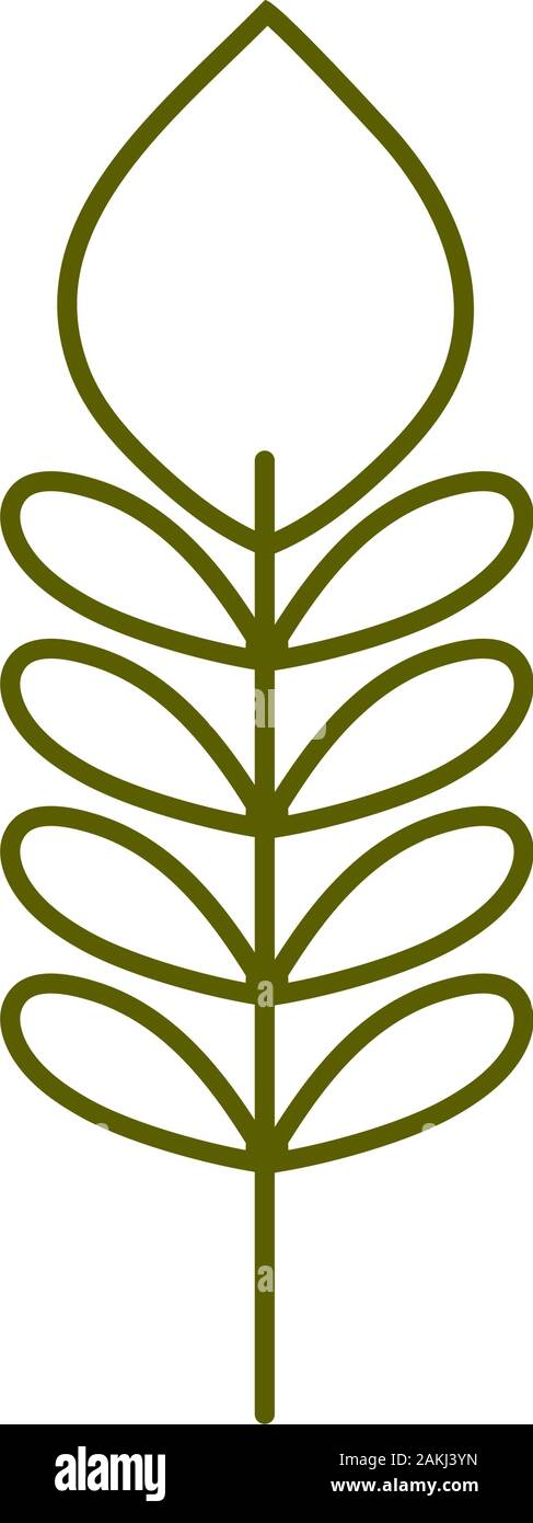 branch foliage flora plant line style vector illustration Stock Vector ...