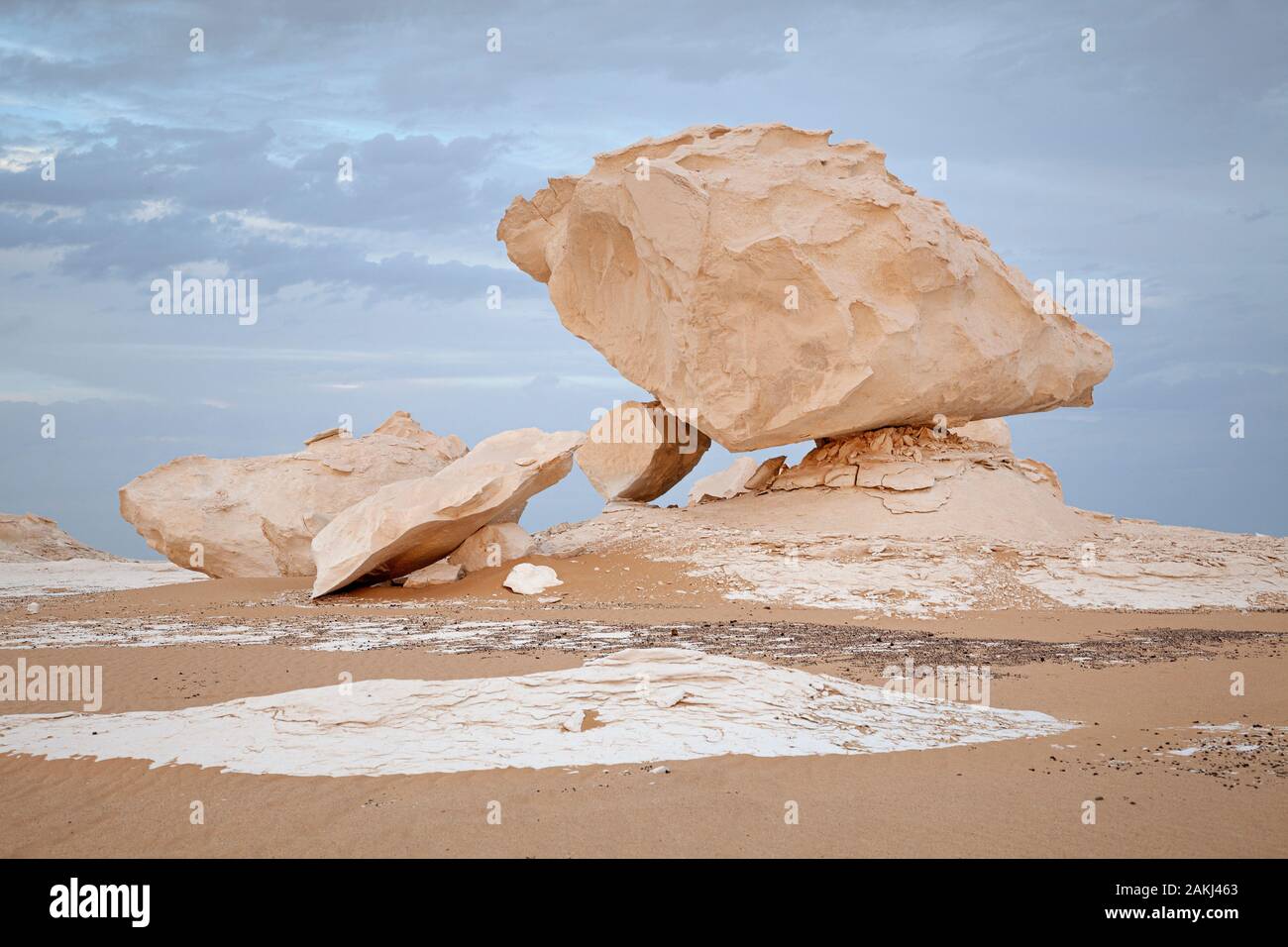 a geological formation in the White desert in Egypt Stock Photo - Alamy