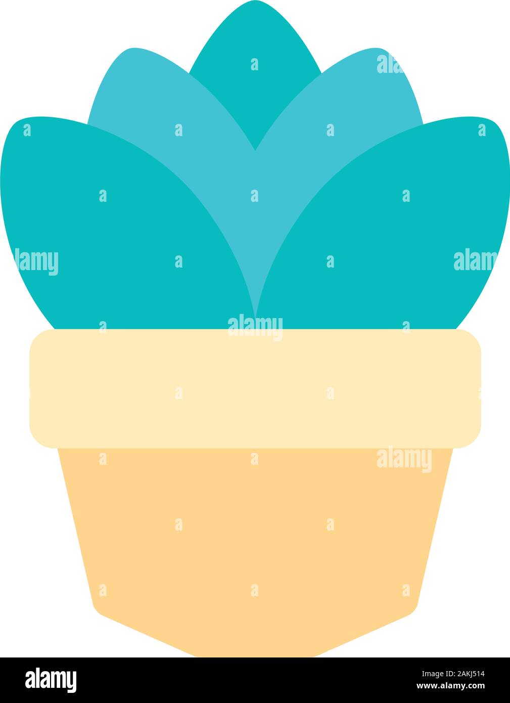 potted succulent plants flat icon vector illustration Stock Vector ...