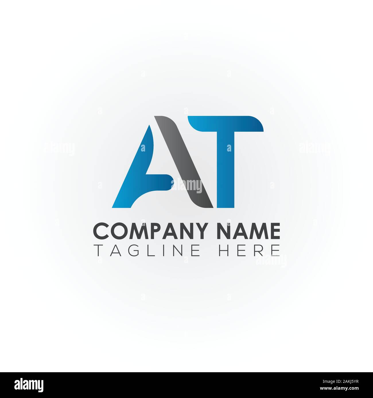Initial AT Letter Logo With Creative Modern Business Typography Vector ...