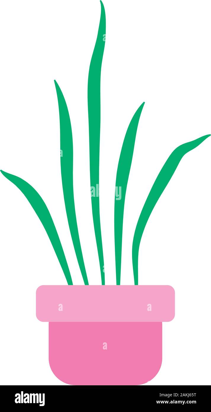 long leaves nature plants flat icon vector illustration Stock Vector ...
