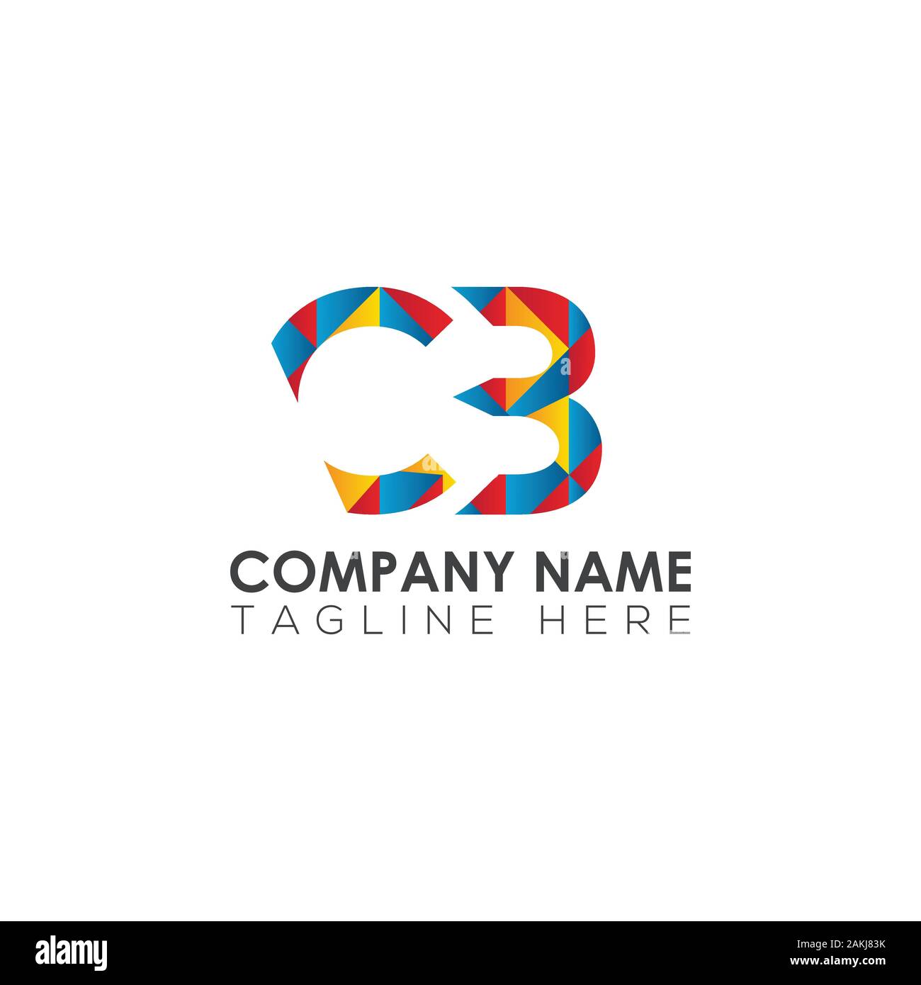Colorful CB Letter Logo With Creative Modern Business Typography Vector ...