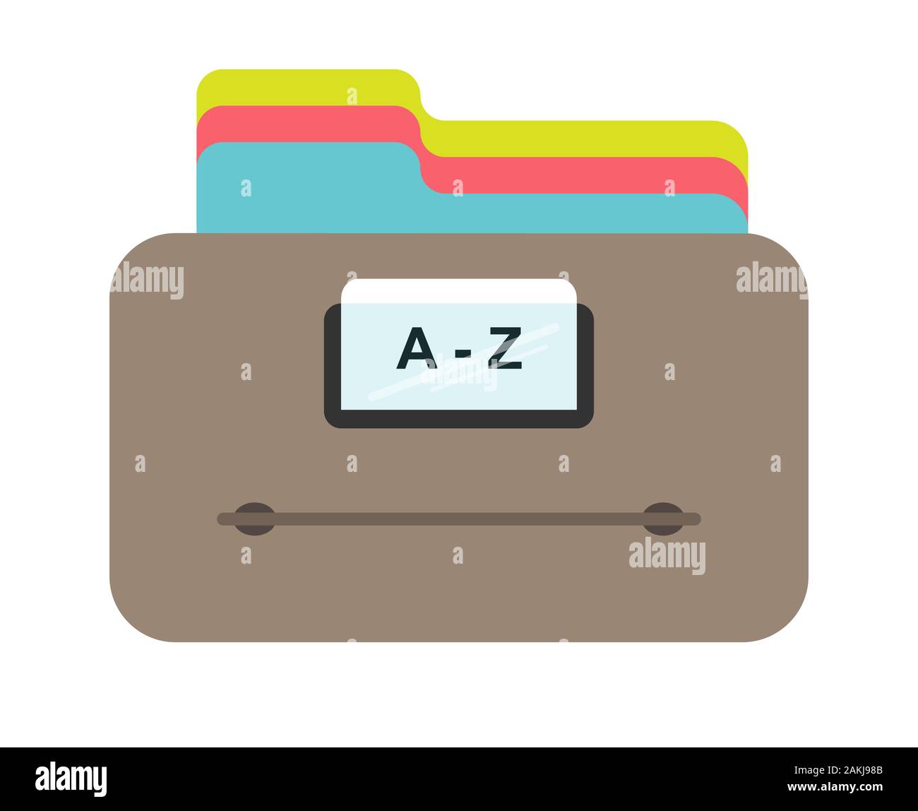 Color card file icon. A drawer with folders for documents. vector ...