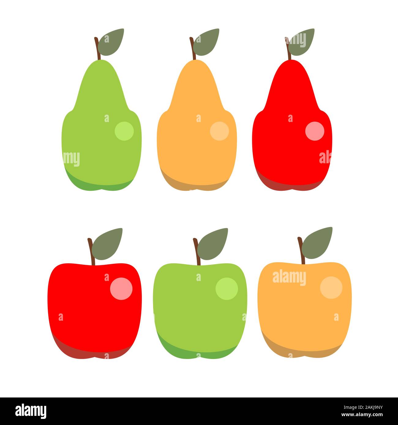 Set yellow pears isolated Stock Vector Images - Alamy