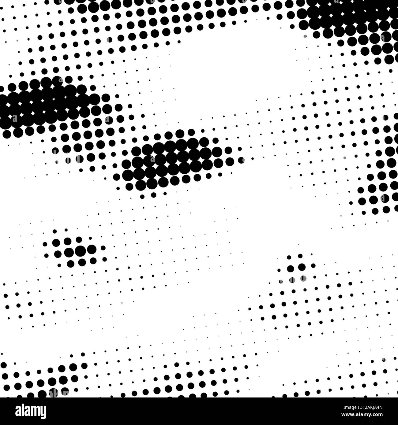 Big and small black dots on monochrome background. Abstract round ...