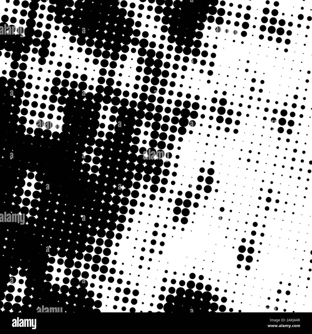 Big and small black dots on monochrome background. Abstract round ...