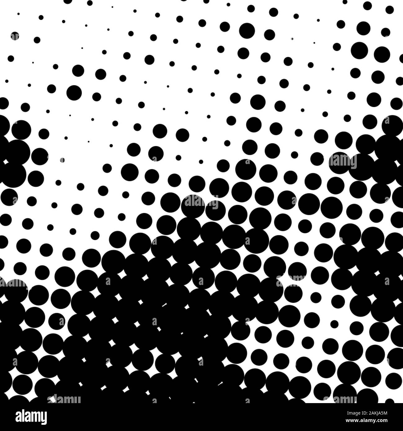 Big and small black dots on monochrome background. Abstract round ...