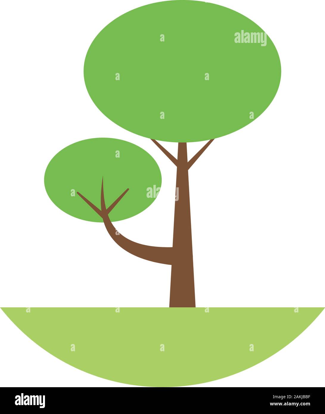 tree with branches flat style vector illustration design Stock Vector ...
