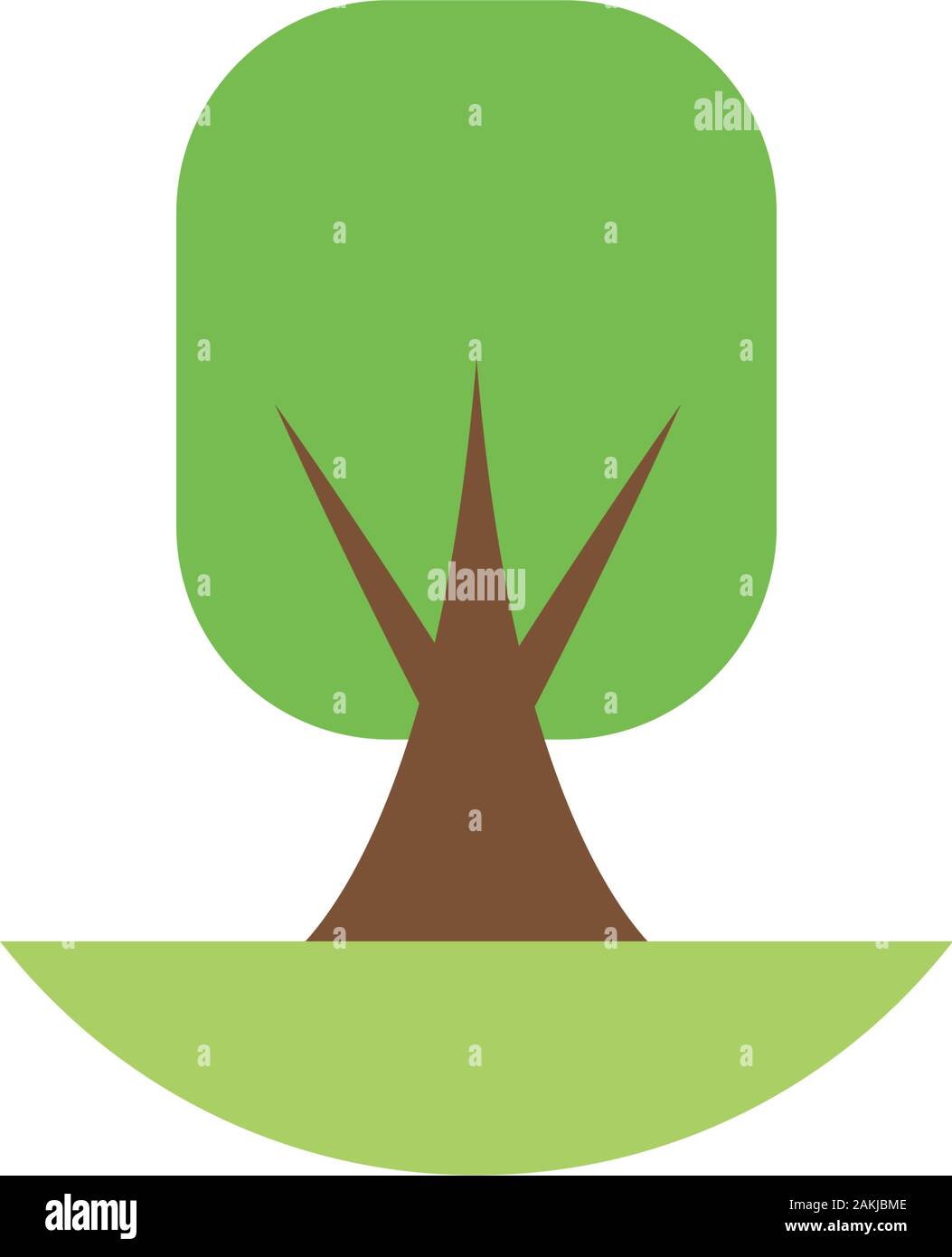 leafy tree natural flat style vector illustration design Stock Vector ...