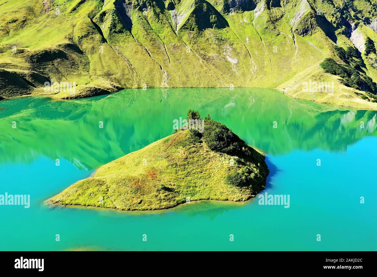 The Schrecksee is a mountain lake in the high Alps Stock Photo - Alamy