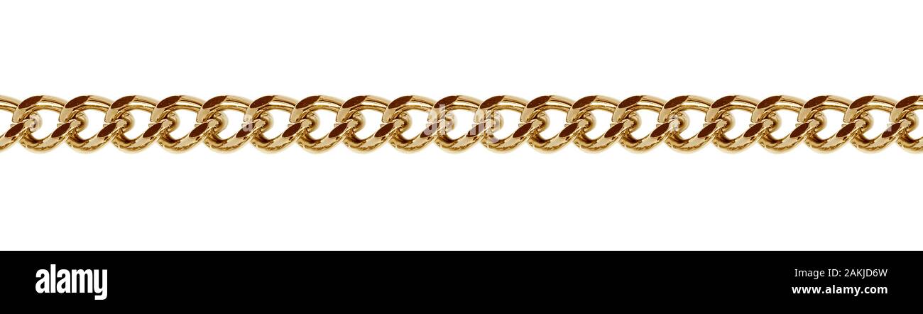 Seamless golden metal chain isolated on white background Stock Photo ...