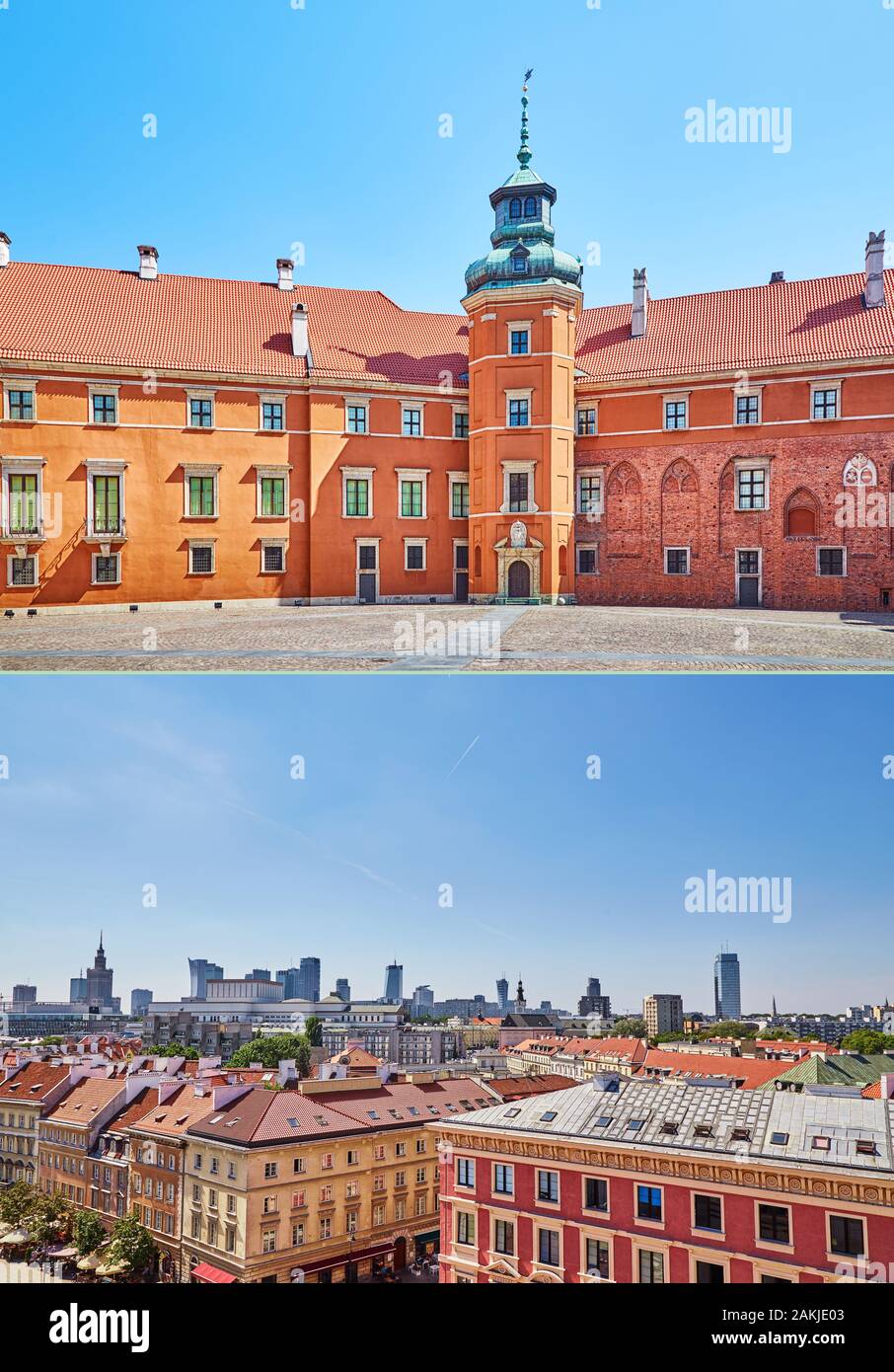 Collage of photos of the sights of Warsaw, Poland Stock Photo - Alamy