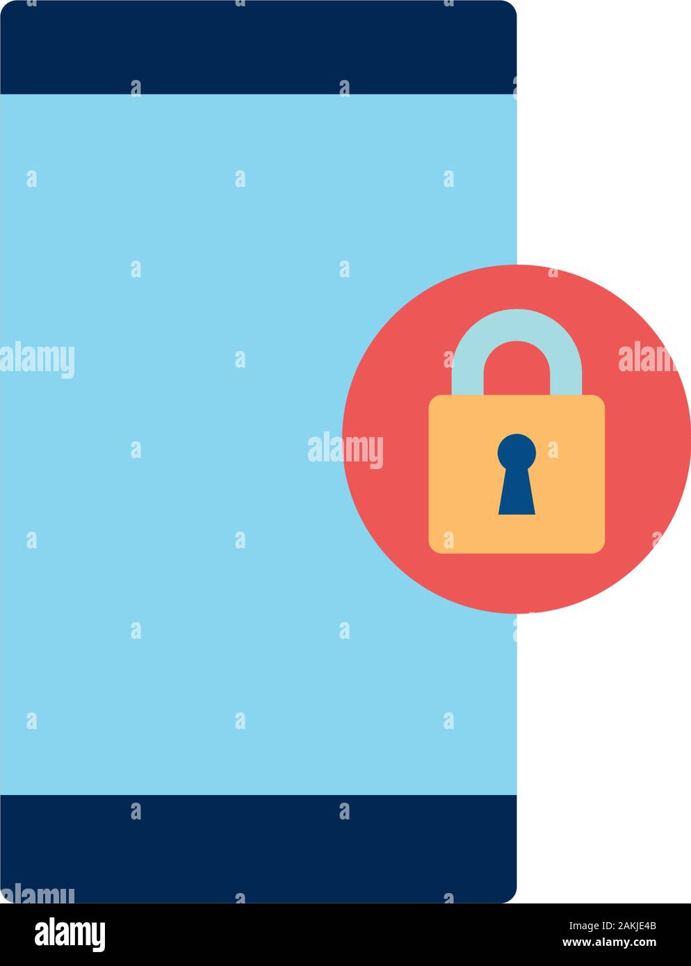 cyber security smartphone flat style vector illustration design Stock Vector Image & Art - Alamy