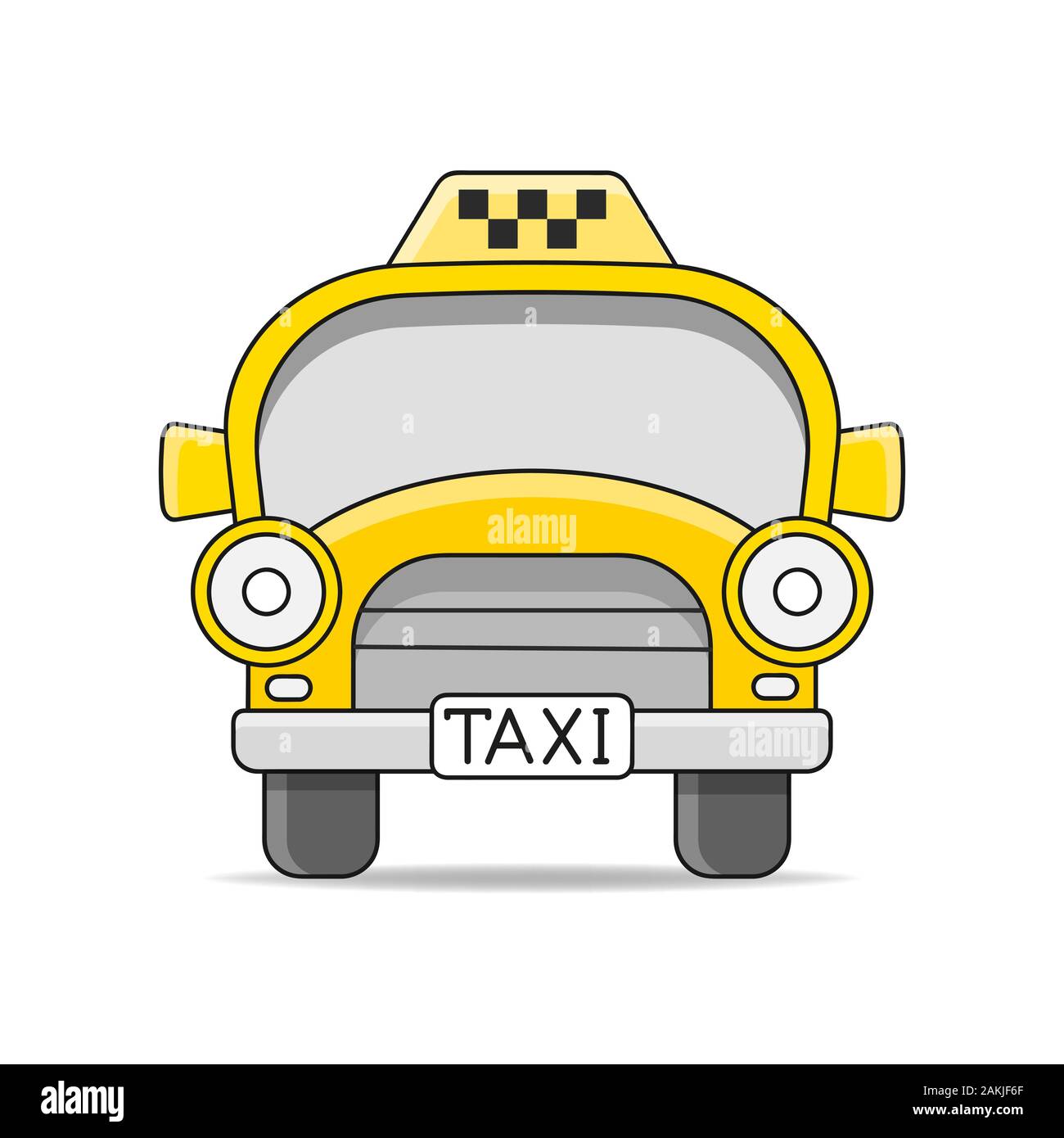 Taxi Car. Vector Flat Illustration Isolated On White Background. Hand ...