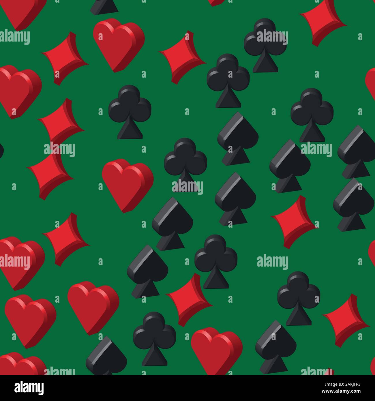 Card Symbols Seamless Pattern, 3D Illustration Stock Vector Image & Art ...