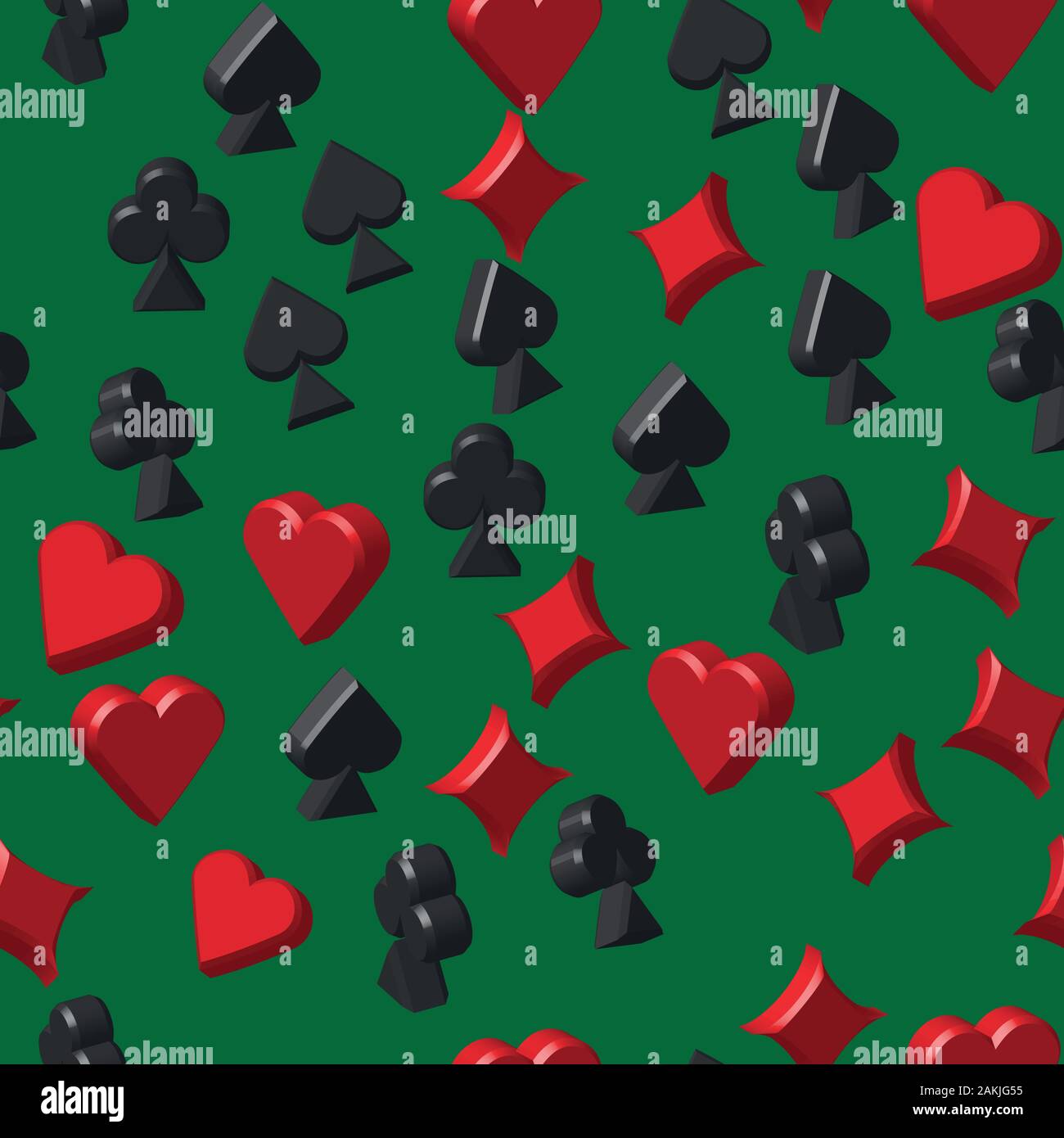 Card Symbols Seamless Pattern, 3D Illustration Stock Vector Image & Art ...