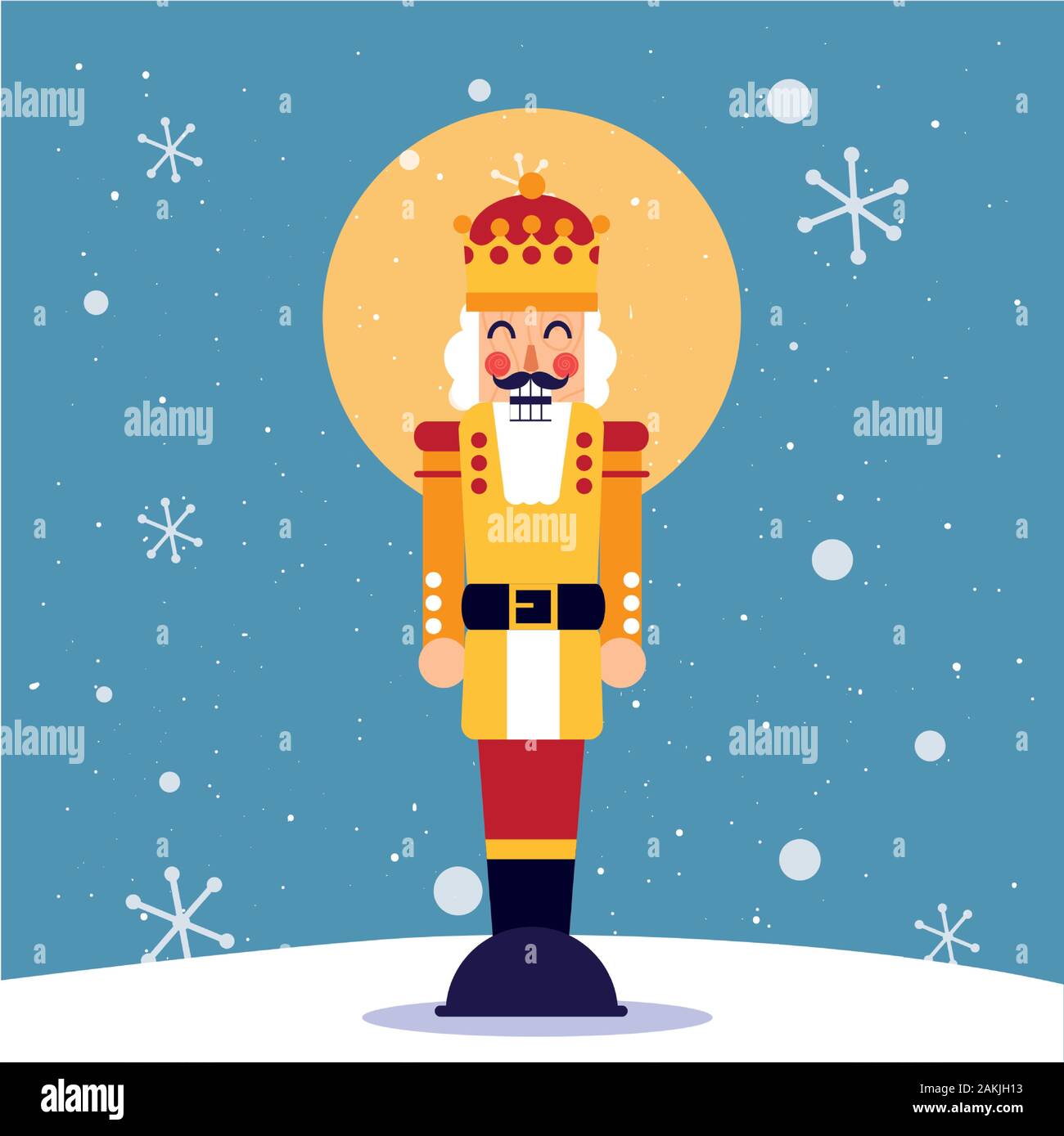 Nutcracker and snowflakes design, Merry chritmas winter season ...
