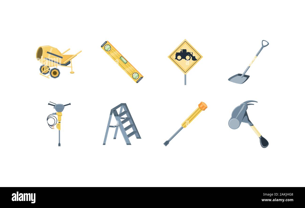 Icon set design of Construction working maintenance workshop repairing ...