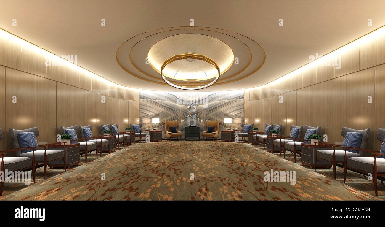 3d render of modern working office Stock Photo - Alamy