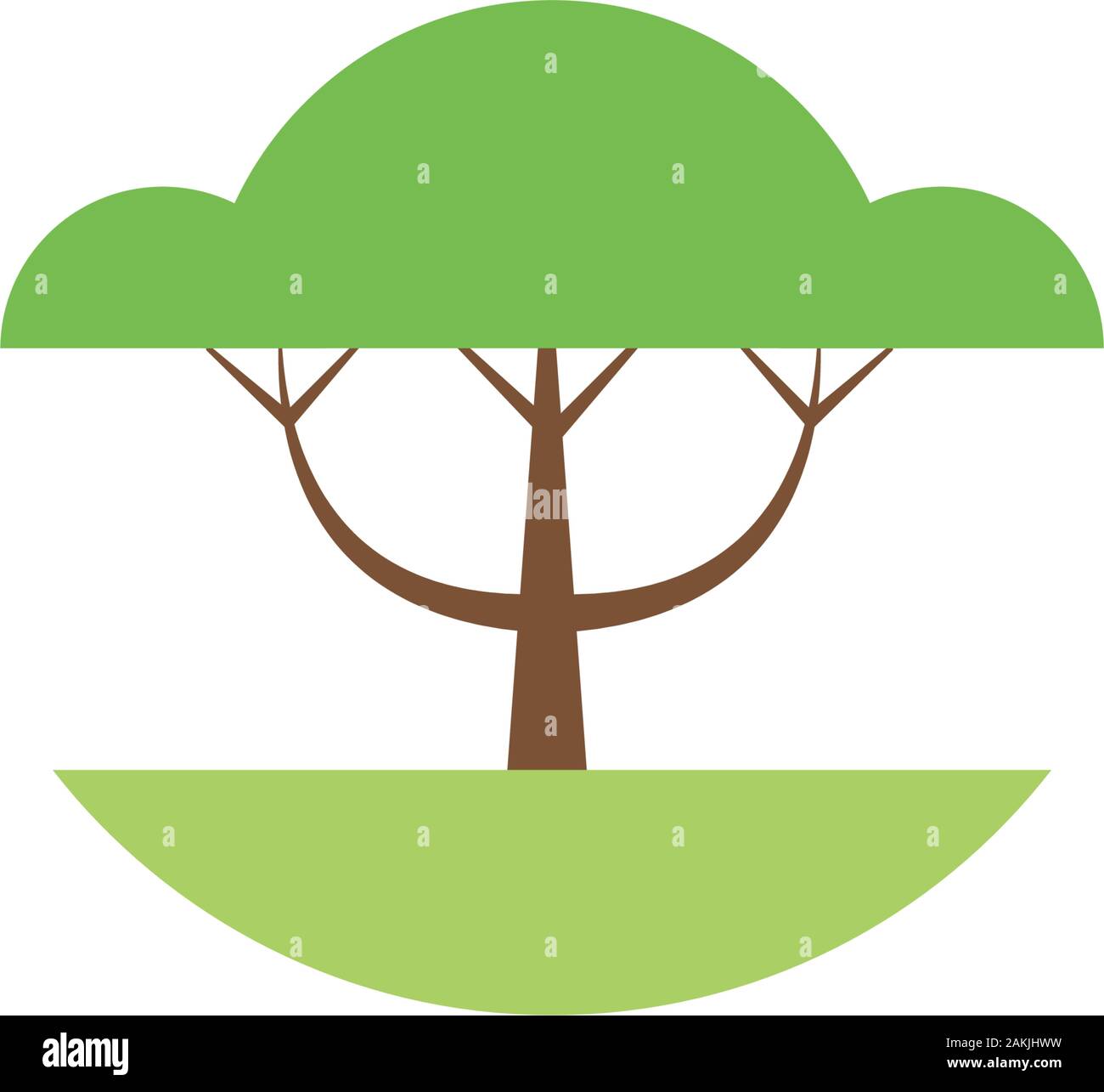 tree with branches flat style vector illustration design Stock Vector ...