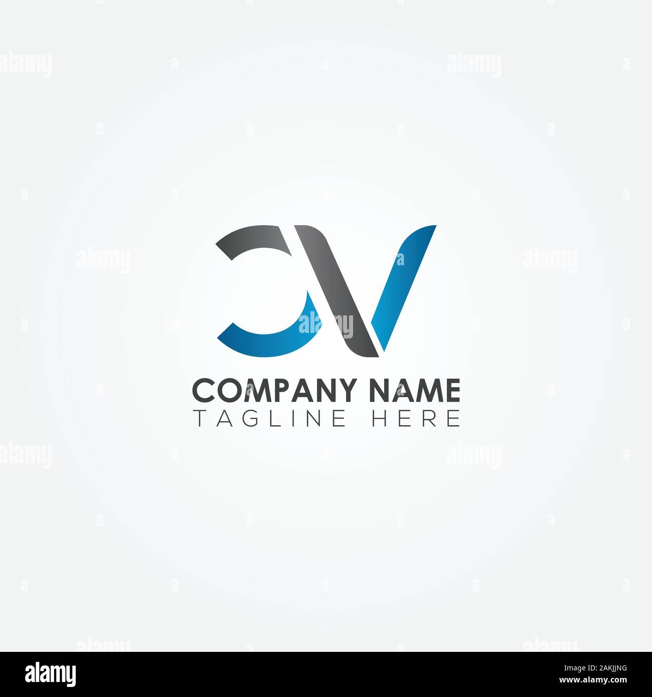 Initial CV Letter Logo With Creative Modern Business Typography Vector ...