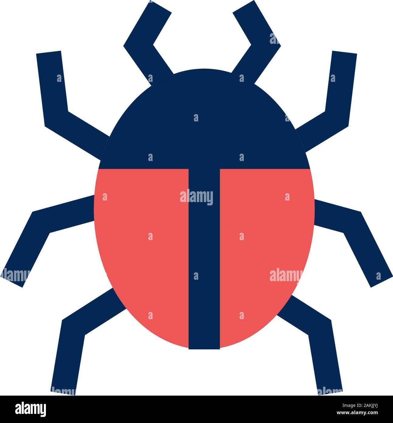 cyber security bug flat style icon vector illustration design Stock ...